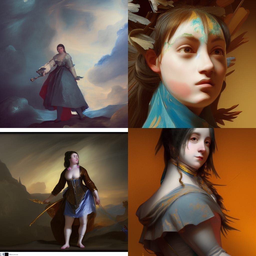 Francisco de Goya style painting of a girl - AI Generated Artwork ...