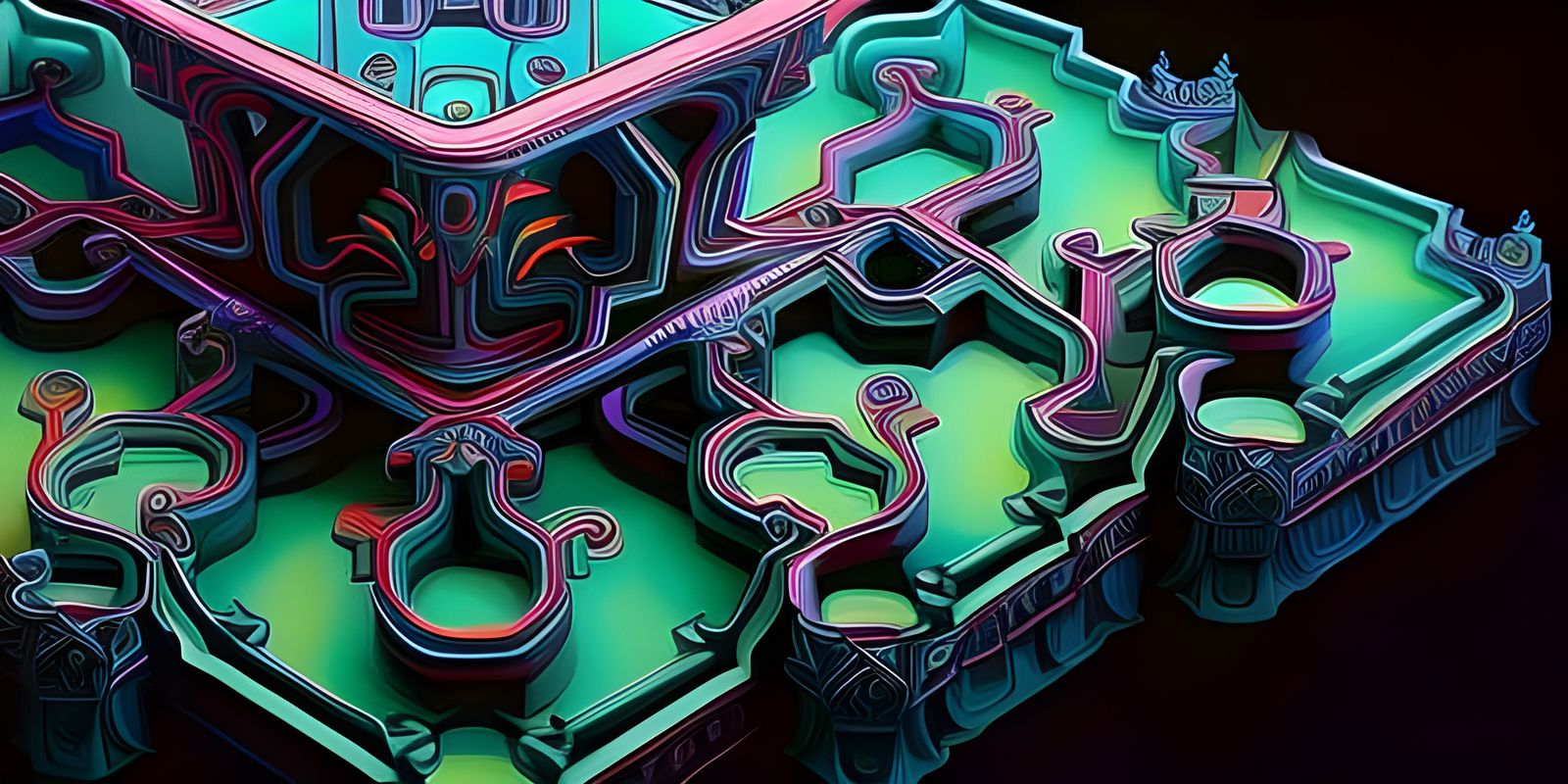 Neon Pools - AI Generated Artwork - NightCafe Creator