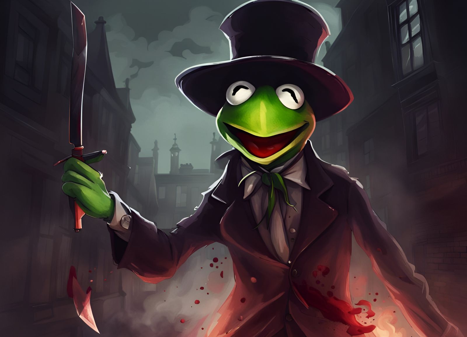 Kermit the Ripper - AI Generated Artwork - NightCafe Creator