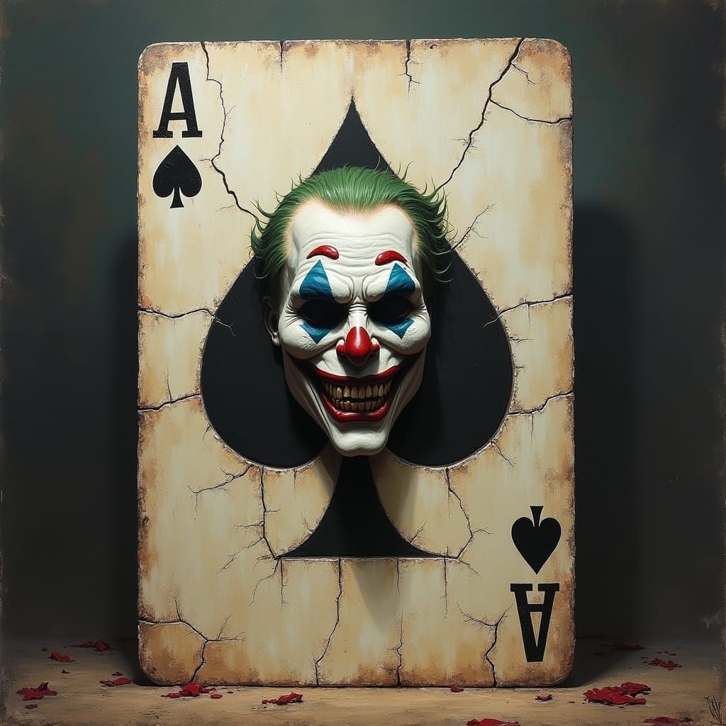Gothic Card of Doom: Ace of Diamonds with Joker's ... - AI Art