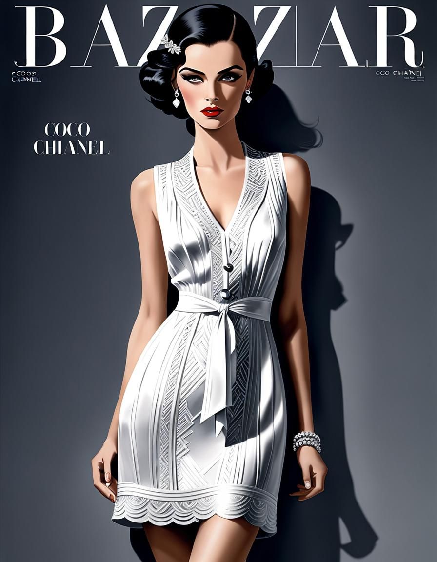 HARPERS bazaar fashion magazine 'COCO CHANEL' - AI Generated Artwork ...