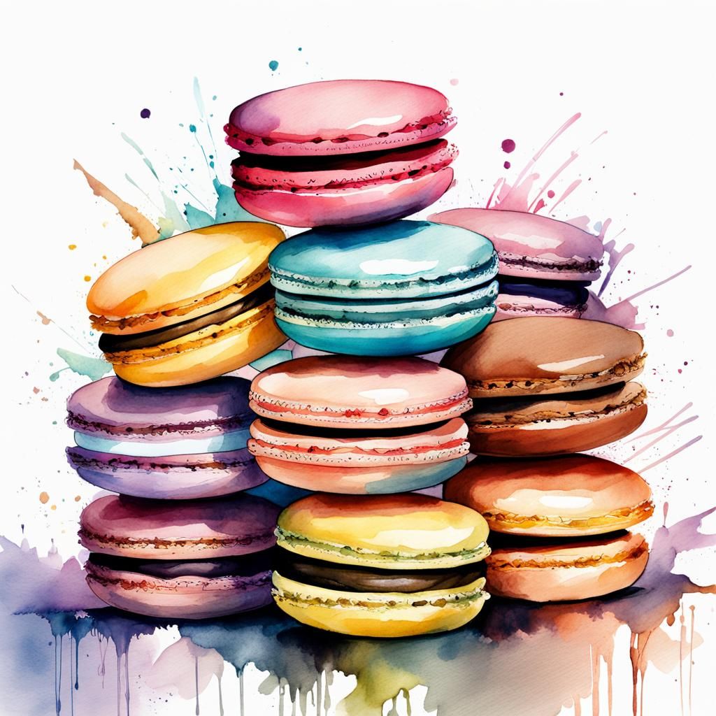 Splash Of Macarons - AI Generated Artwork - NightCafe Creator