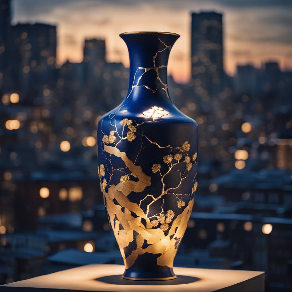 Kintsugi Vase 1 - AI Generated Artwork - NightCafe Creator