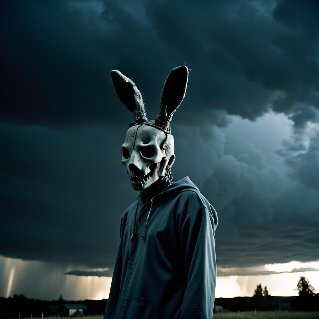 Donnie Darko, dark skies overhead, brewing demonic storm, Professional photography, canon lens ...