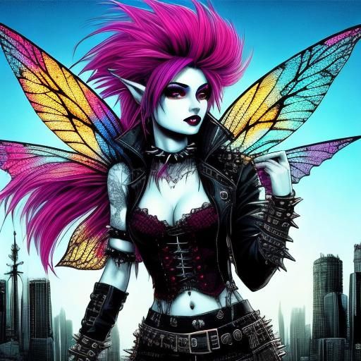 Gothipunk Faerie 1 - AI Generated Artwork - NightCafe Creator