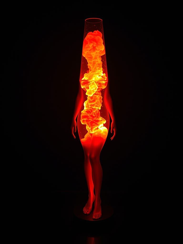 lava lamp girl 1 - Surreal Glass Goddess Glows in Dark
