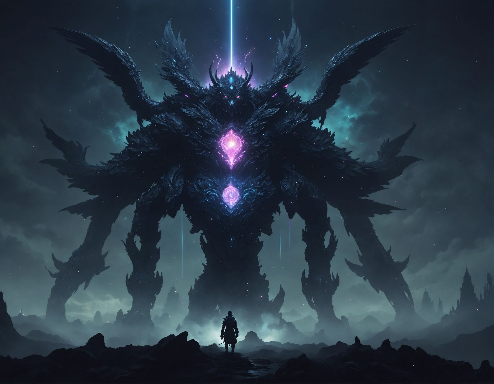 Astronautic Warriors Ride Ethereal Kun Peng throug... - AI Art