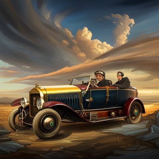 steampunk racing car - AI Generated Artwork - NightCafe Creator