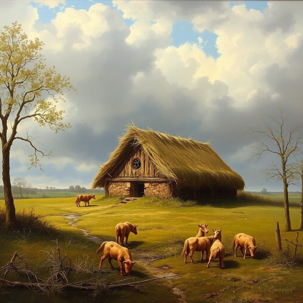 Constable's Haywain Transformed in Steel City - AI Art