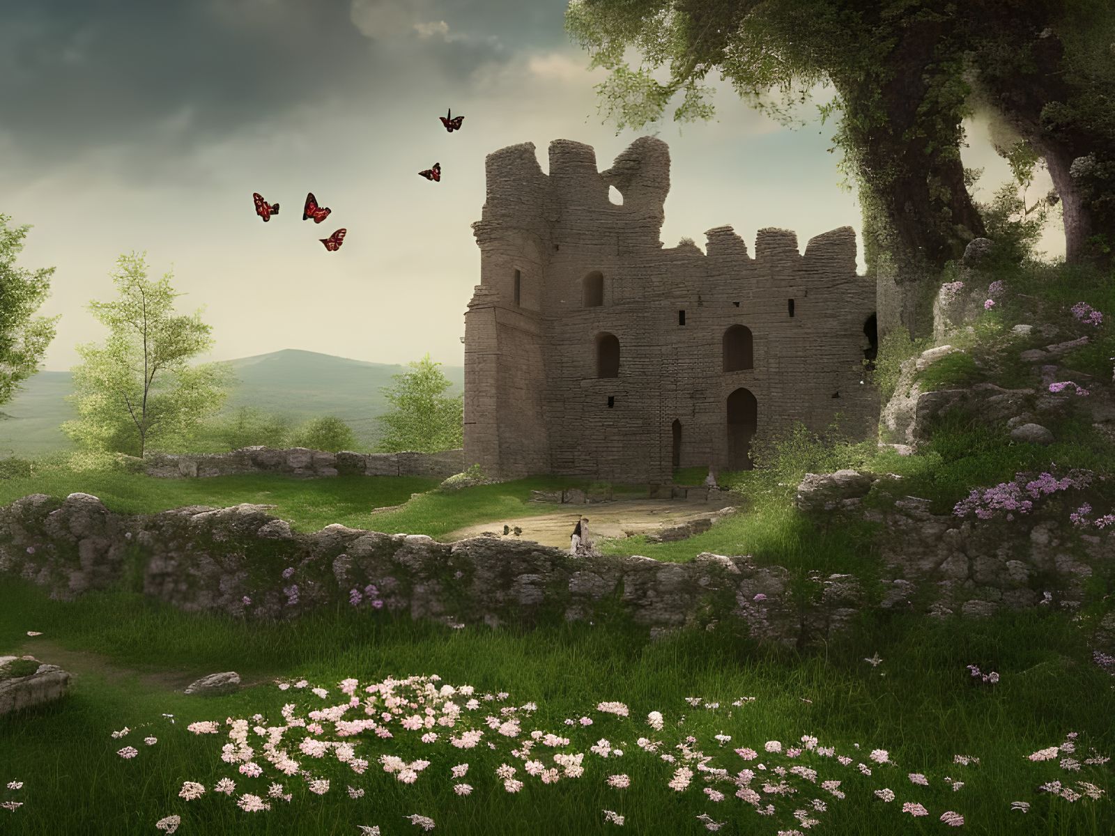 🌸🏰🦋 - AI Generated Artwork - NightCafe Creator