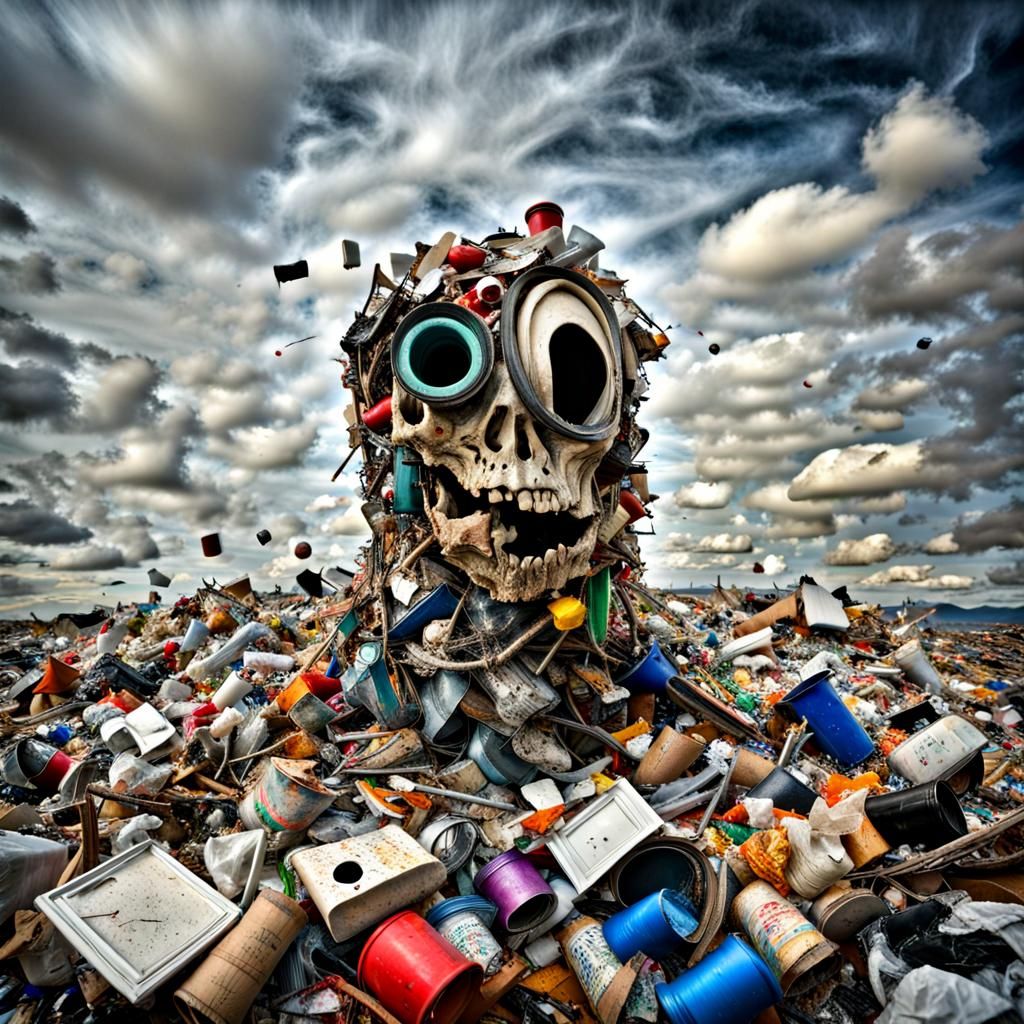 Consumed by WASTE - AI Generated Artwork - NightCafe Creator