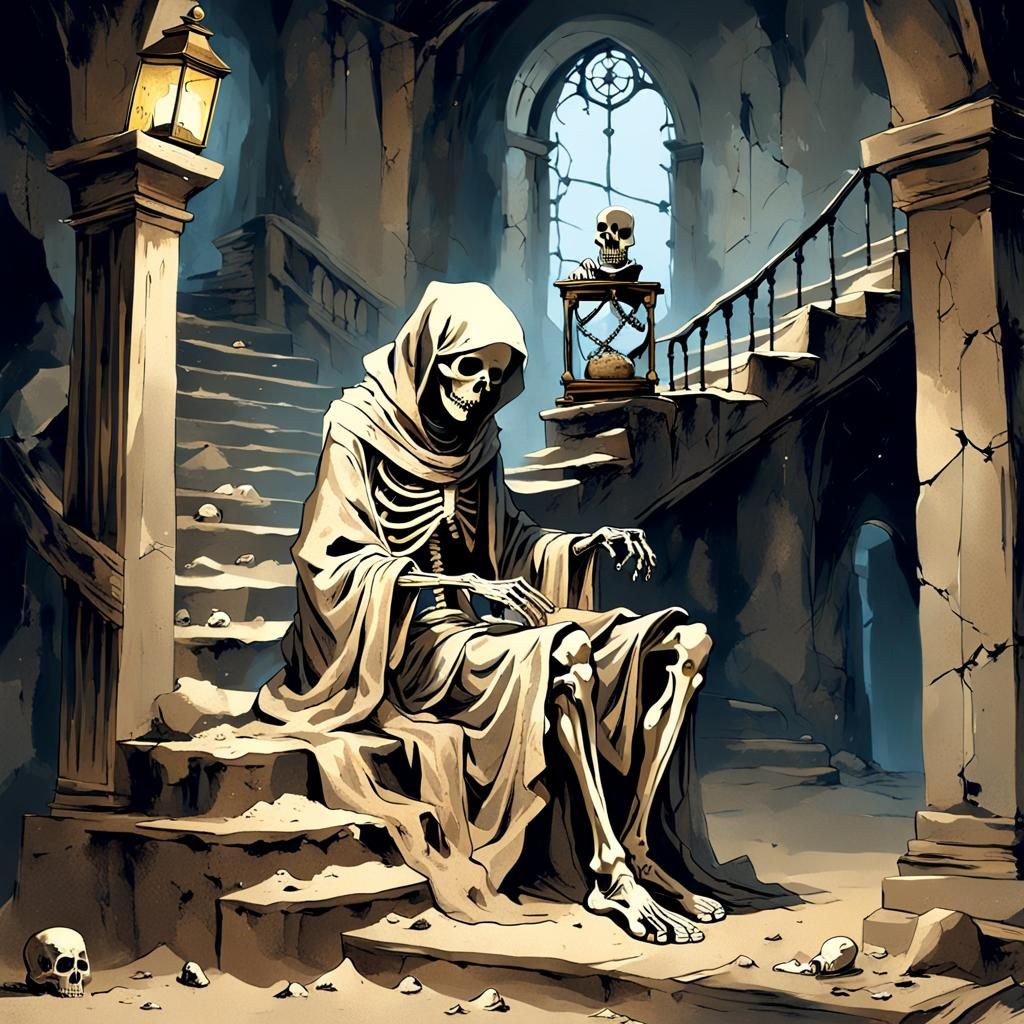 Contemplating Death - AI Generated Artwork - NightCafe Creator