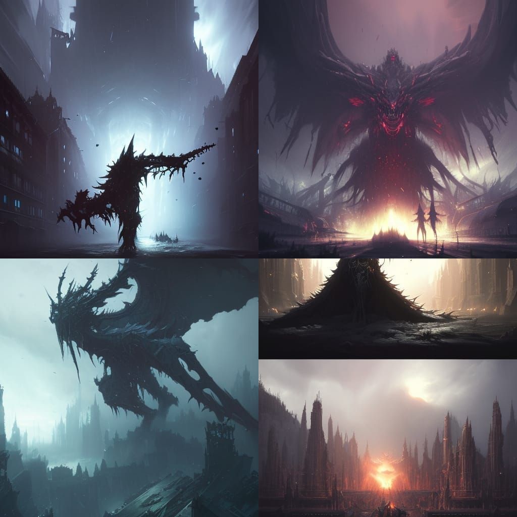 darkness monster destroys the world a masterpiece, 8k resolution, dark ...