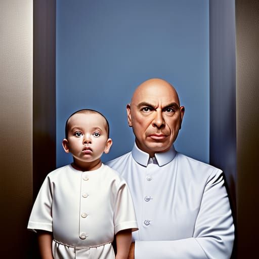 Dr. Evil and Mini-Me - AI Generated Artwork - NightCafe Creator