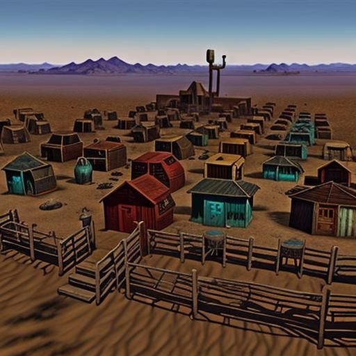 An extremely hot desert town with many huts, run by a cult of witches ...