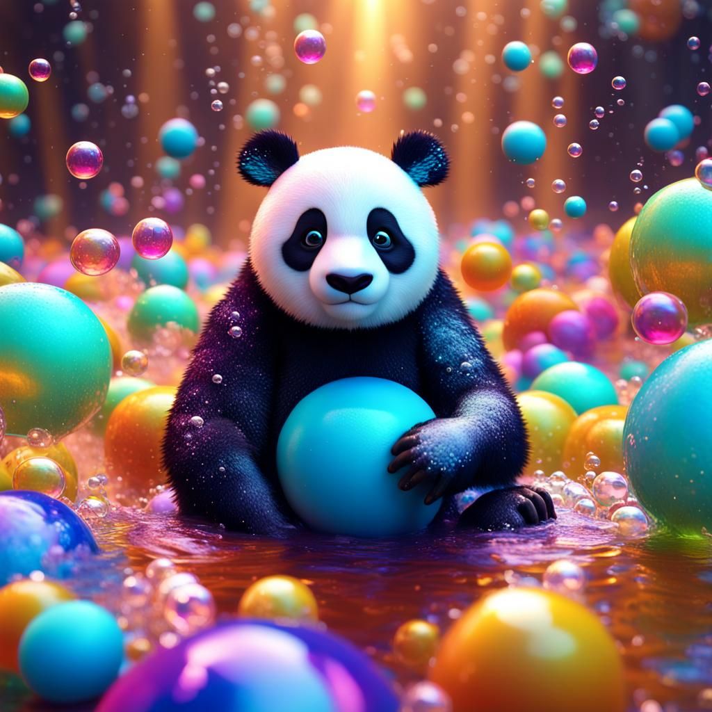 Bubble panda - 3 - AI Generated Artwork - NightCafe Creator