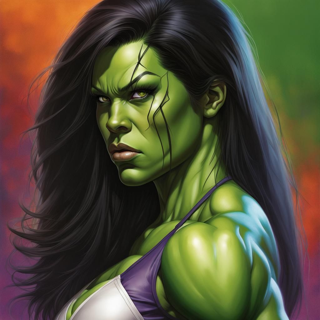 Chyna as She-Hulk - AI Generated Artwork - NightCafe Creator