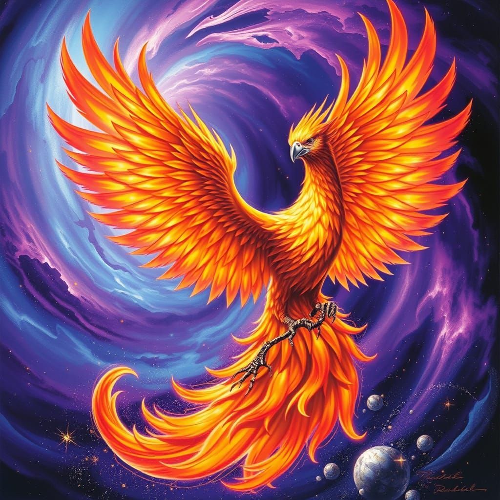 Cosmic Phoenix - Cosmic Phoenix in Futuristic, Biomechanical...