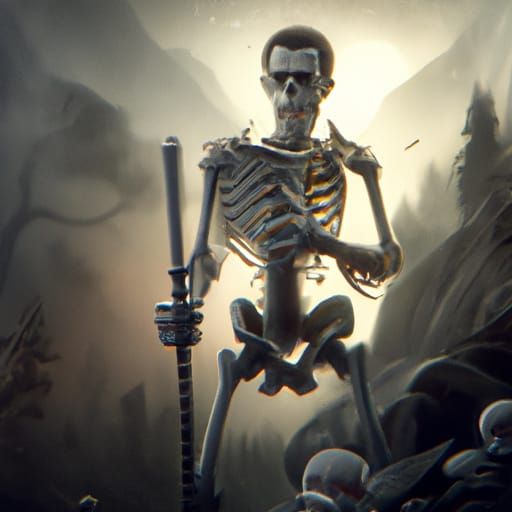 Afro Skeleton Samurai - AI Generated Artwork - NightCafe Creator