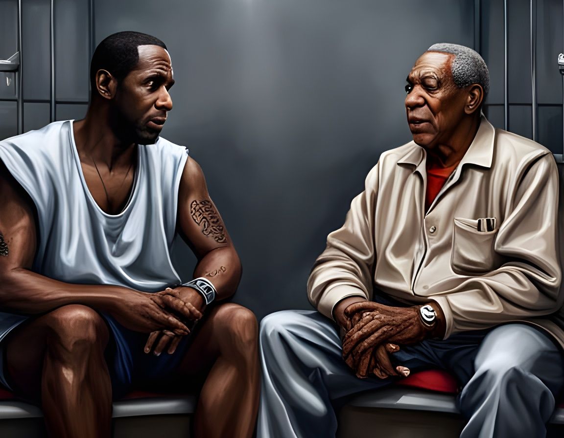 R. Kelly & Bill Cosby in a Prison Cell - AI Generated Artwork - NightCafe Creator