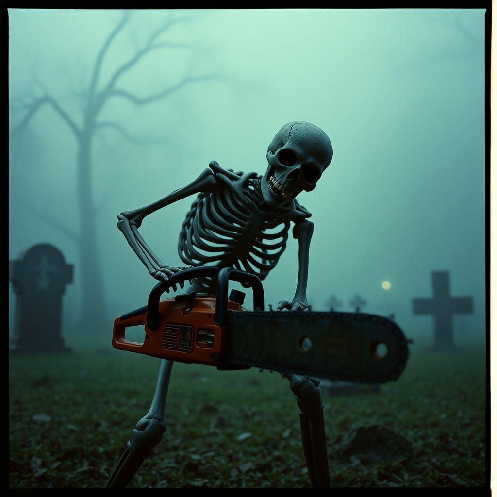 Menacing Skeleton from Evil Dead, Caught in a Dram... - AI Art