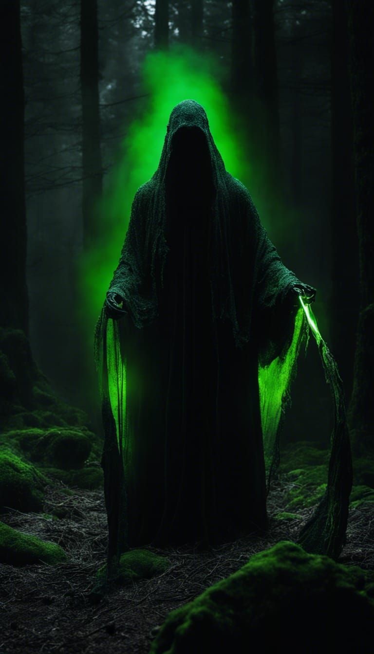 by Nacho Carbonell, Nazgûl, green glowing Wraith, transparent ...