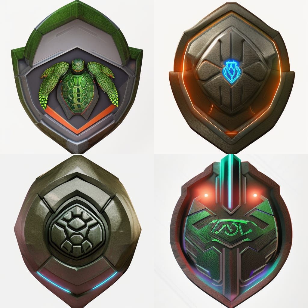 Turtle shell, Turtle shield, Crest, Logo, top down, synthwave neon ...