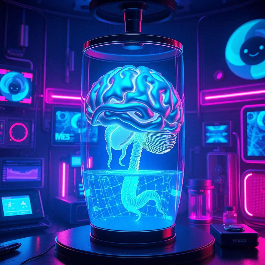 Futuremind - Ethereal Brain in a Futuristic Laboratory
