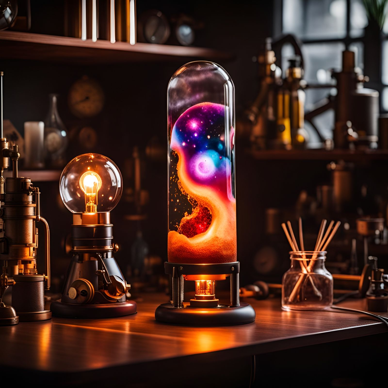 Mad Scientist Steampunk Nebula Lava Lamp - AI Generated Artwork ...