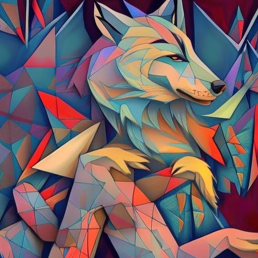 cubist wolf, really a werewolf woman - AI Generated Artwork - NightCafe ...