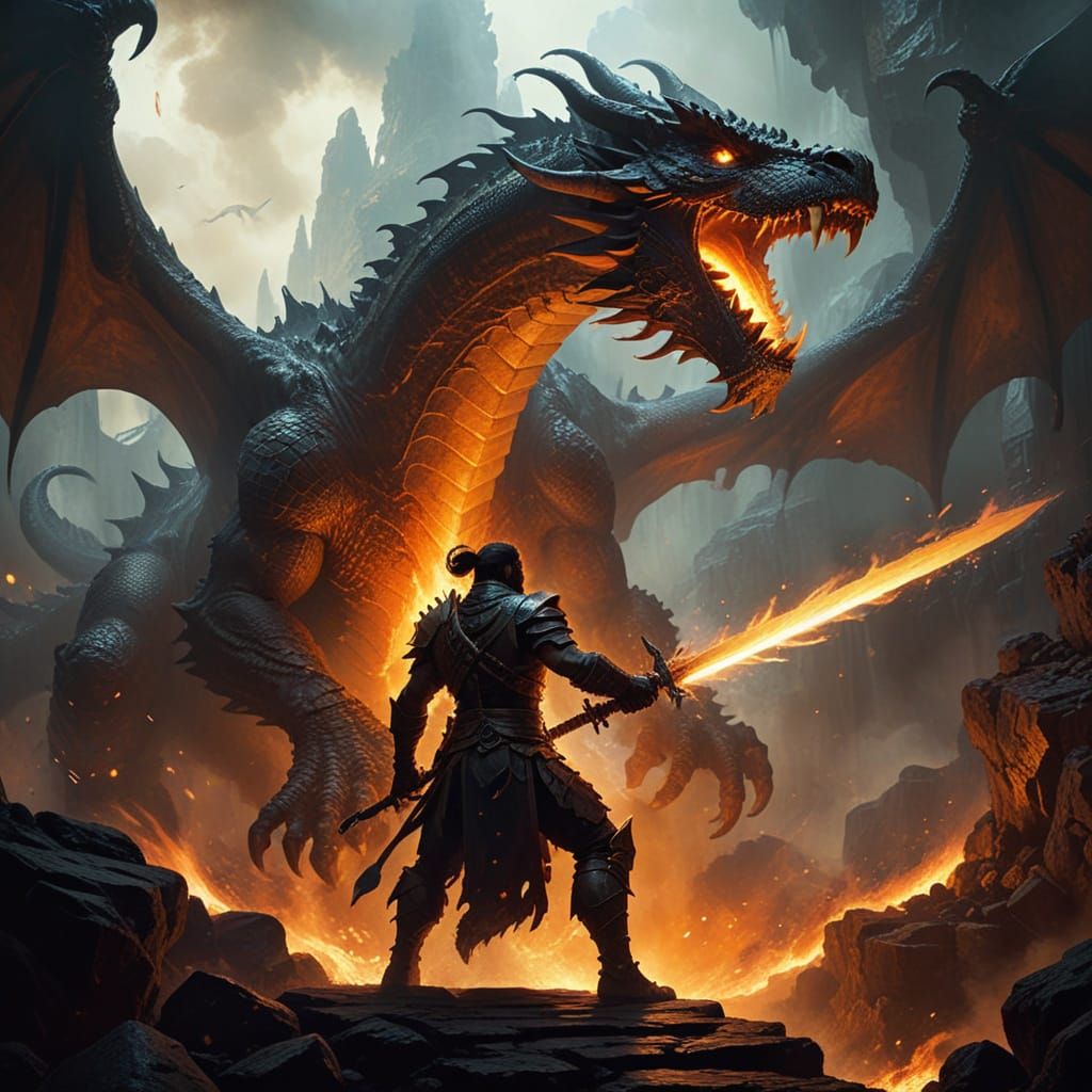 ranger training with his dragon. - Epic Fantasy Warrior Batt...