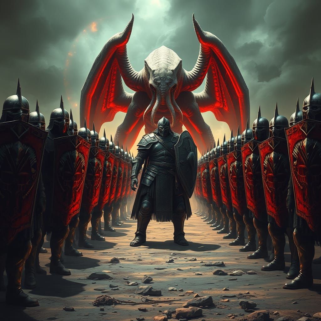 Cthulhu's Armored Shieldmaidens Stand Ready in the... - AI Art