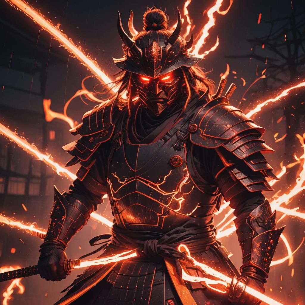 Neon Samurai - AI Generated Artwork - NightCafe Creator