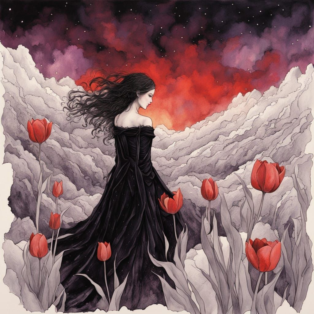 fallen angel smoking a cigarette, drooping white wings tattered and ...