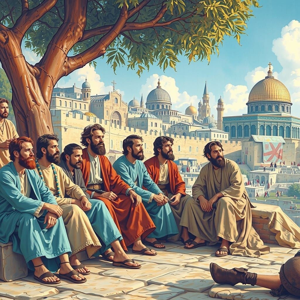 Ancient Disciples of Jesus in Jerusalem - AI Art
