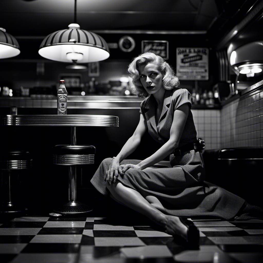 Film Noir Series: Diner - AI Generated Artwork - NightCafe Creator