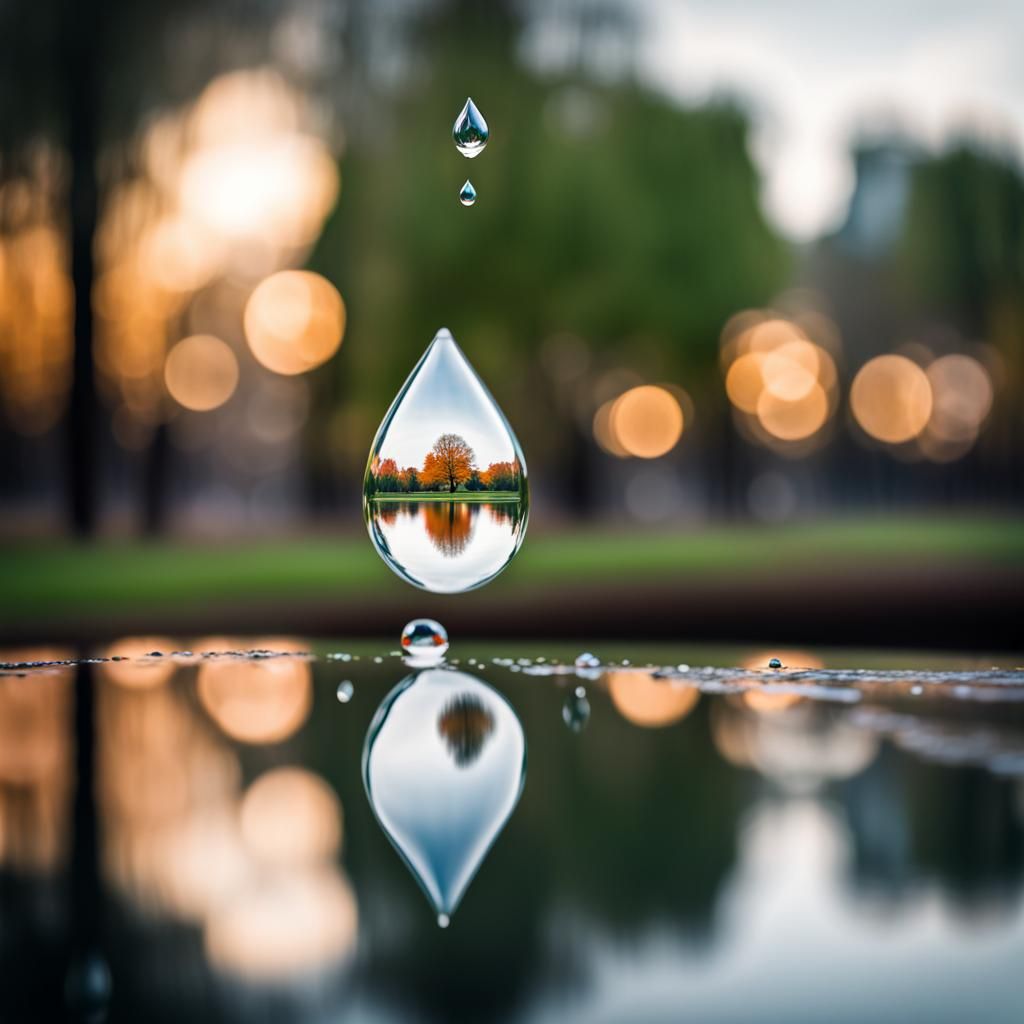 Through a raindrop - AI Generated Artwork - NightCafe Creator