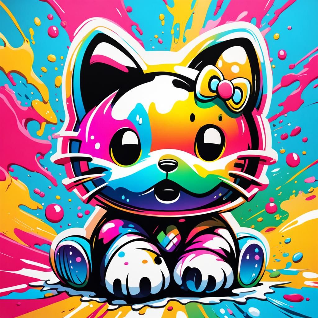 Rainbow Kitty - AI Generated Artwork - NightCafe Creator