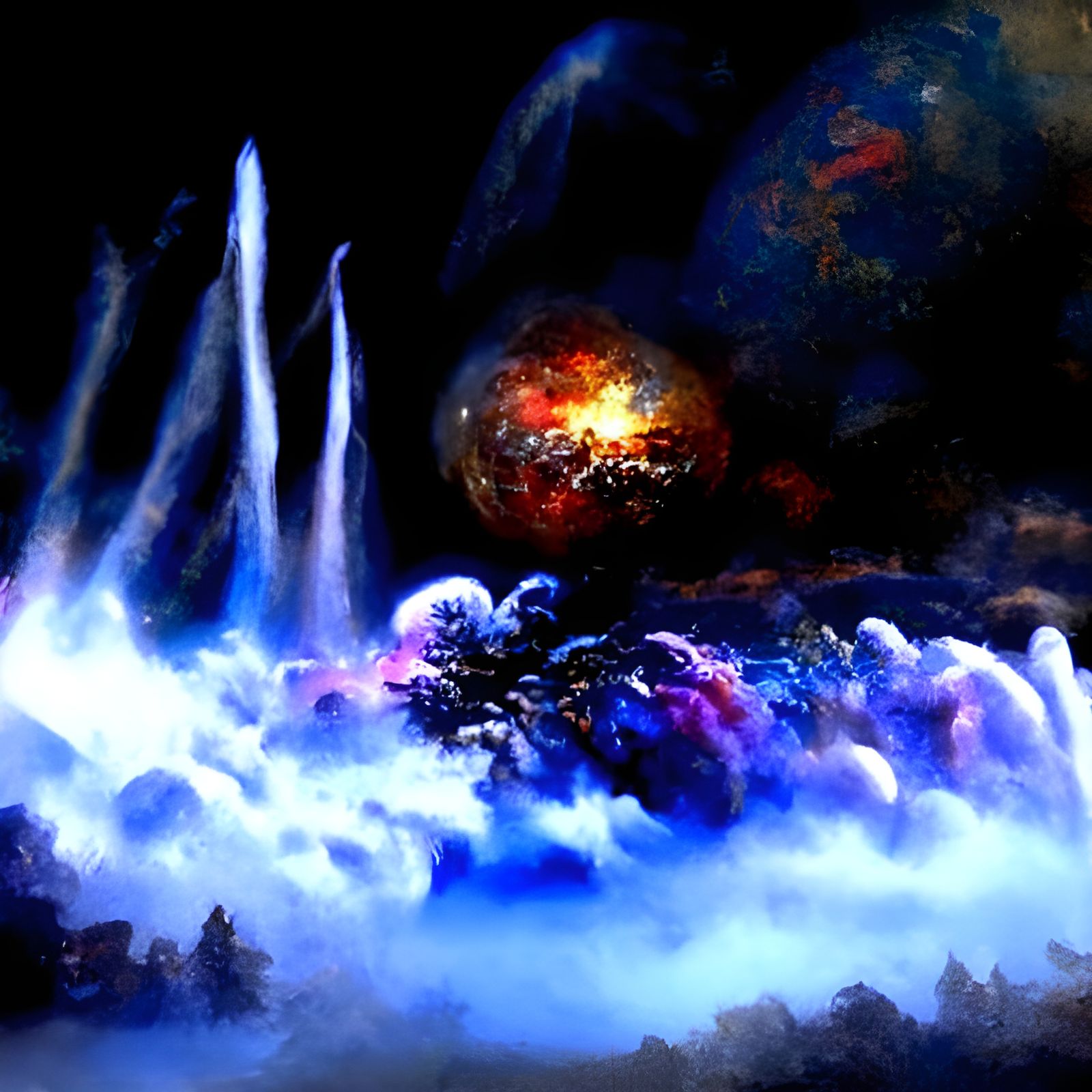 When Planets Collide - AI Generated Artwork - NightCafe Creator