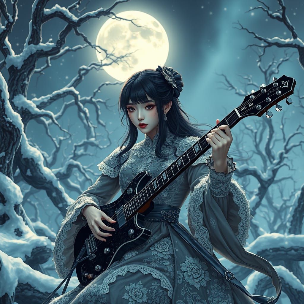 Goth Japanese Metalhead - Goth Japanese Metal Goddess Plays...