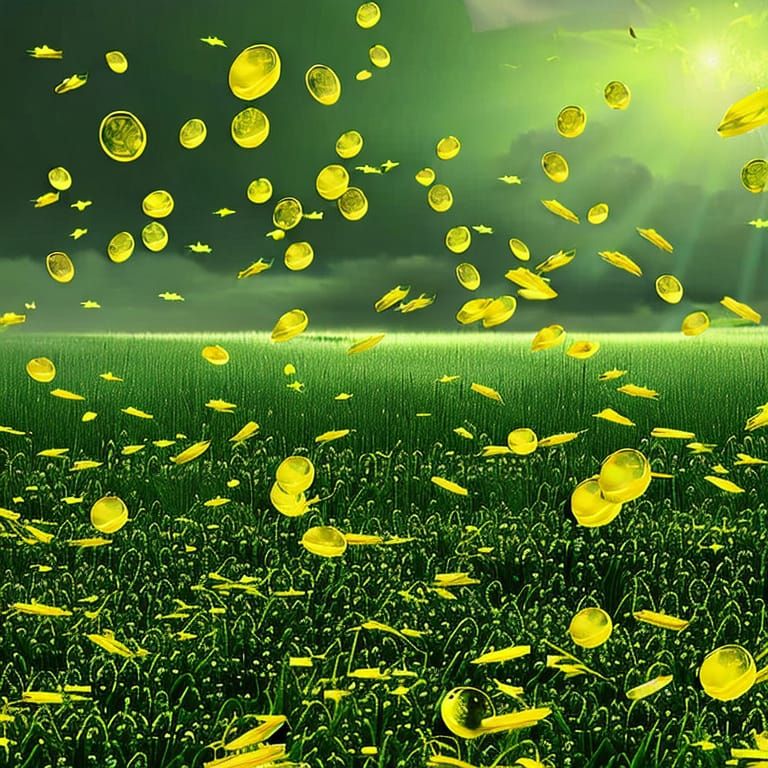 Golden Bitcoins rain - AI Generated Artwork - NightCafe Creator