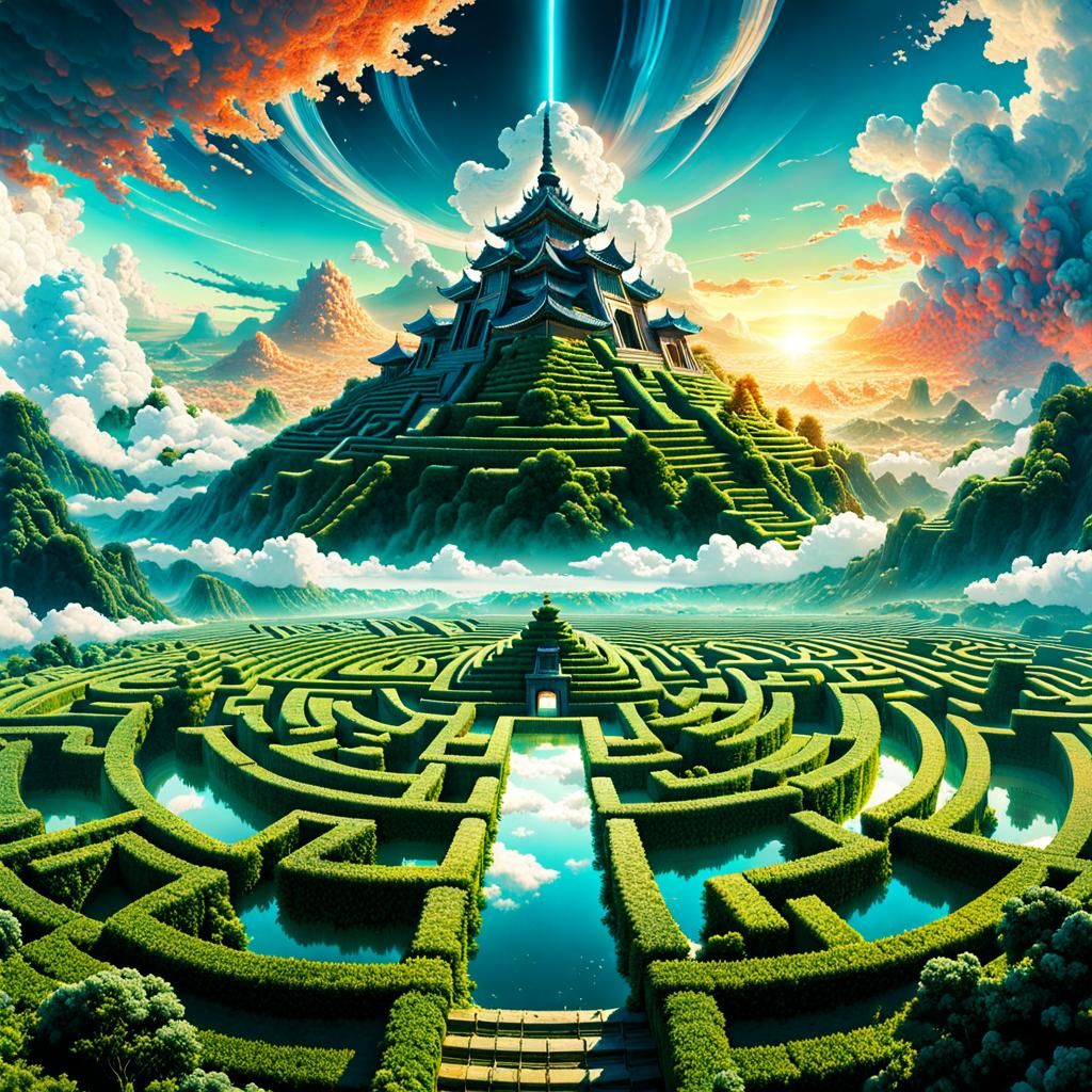 Labyrinth in the sky - AI Generated Artwork - NightCafe Creator