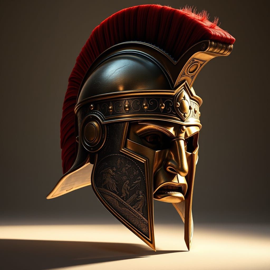 A rage of Achilles mask - Ancient Greek Warrior's Helmet in ...