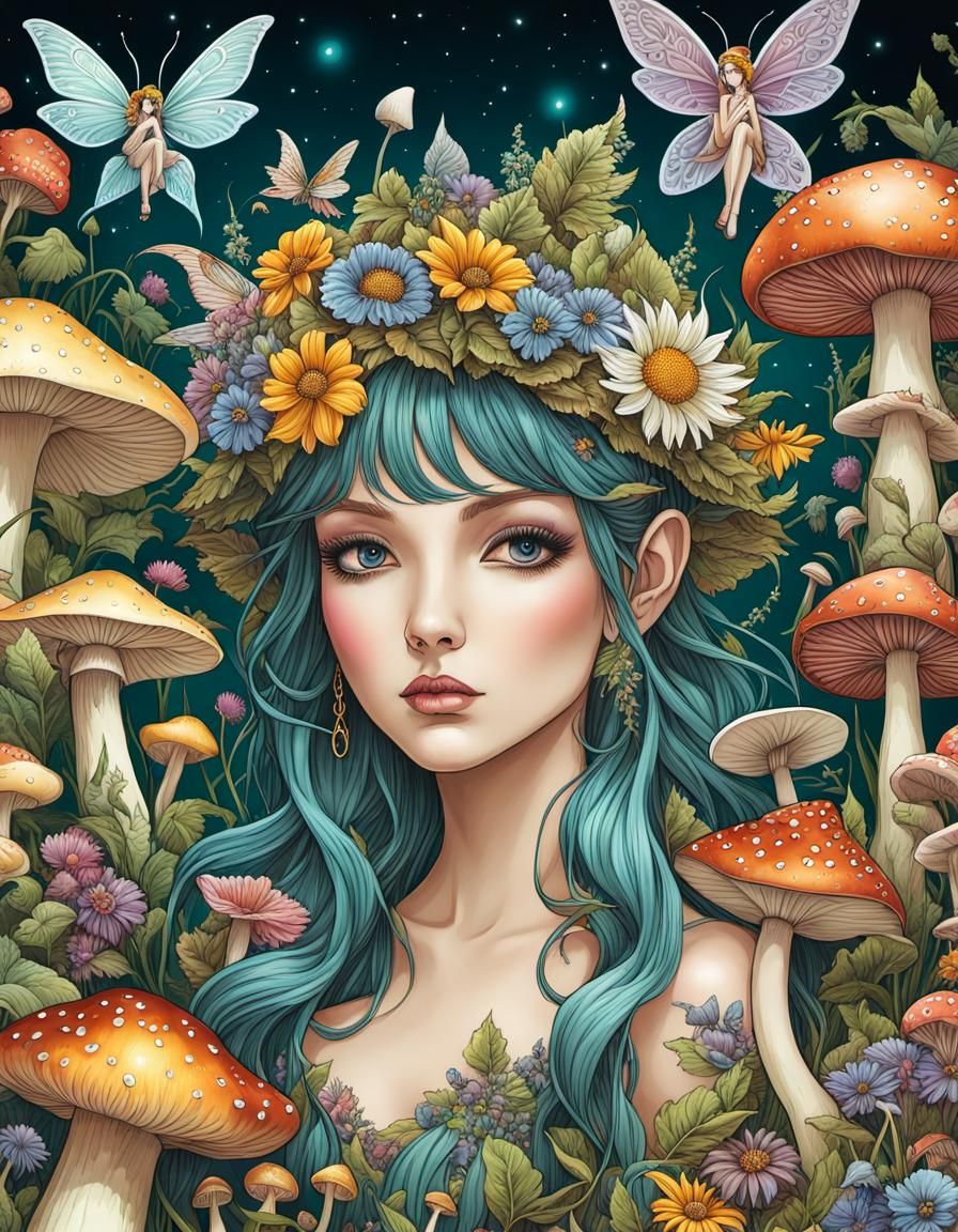 Mushroom Fae - AI Generated Artwork - NightCafe Creator