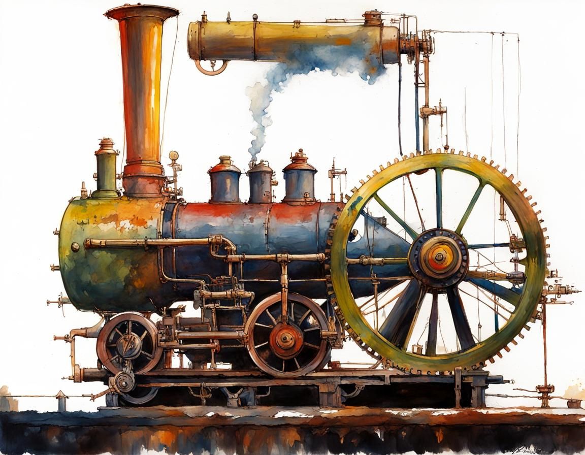 Steam engine - AI Generated Artwork - NightCafe Creator