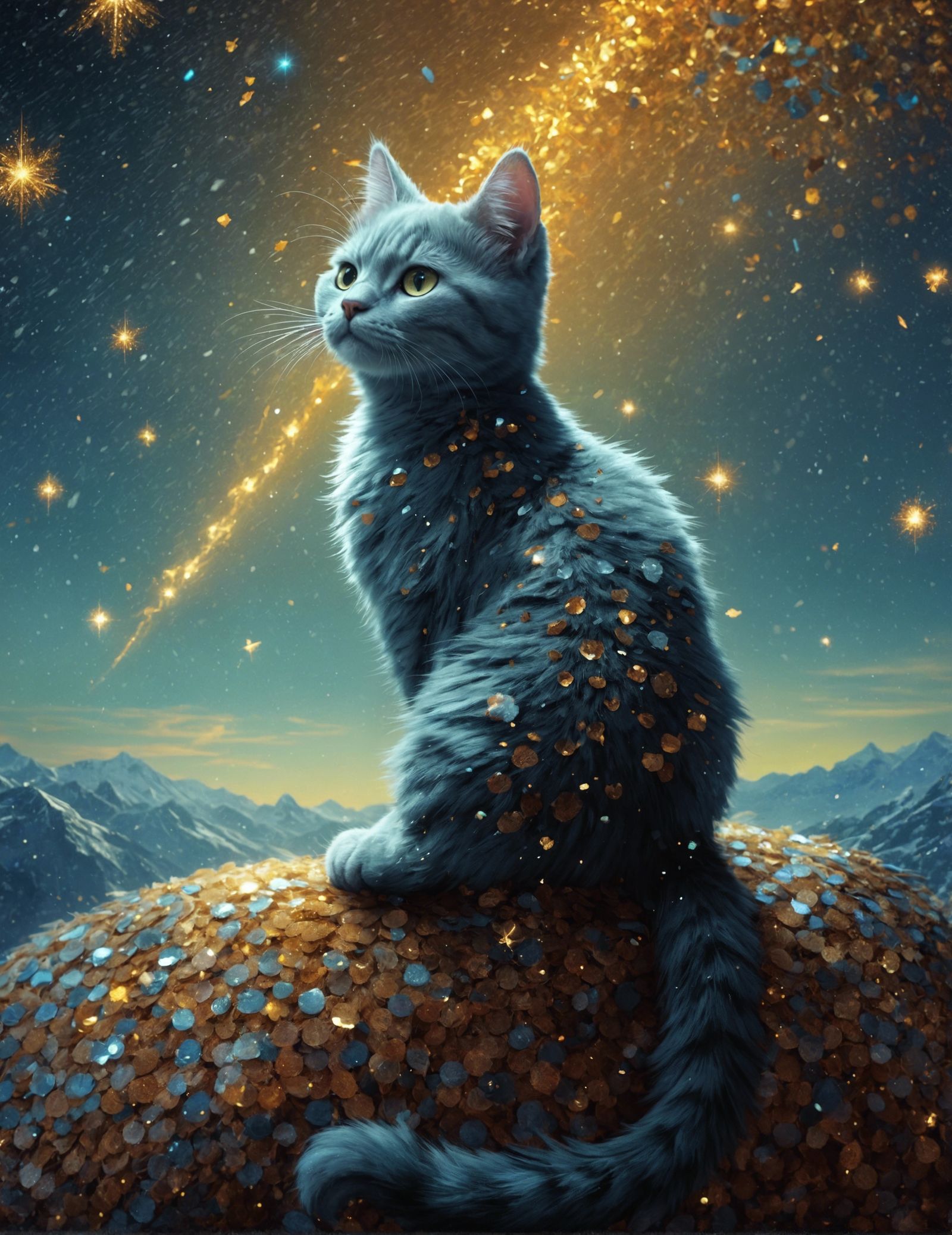 Starry kitty 💫 - AI Generated Artwork - NightCafe Creator