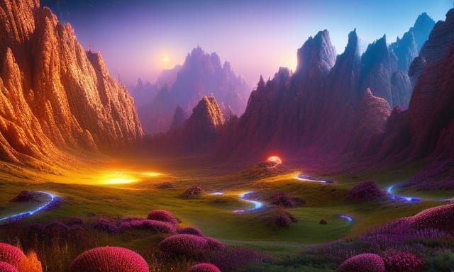 Colorful Valley. - AI Generated Artwork - NightCafe Creator