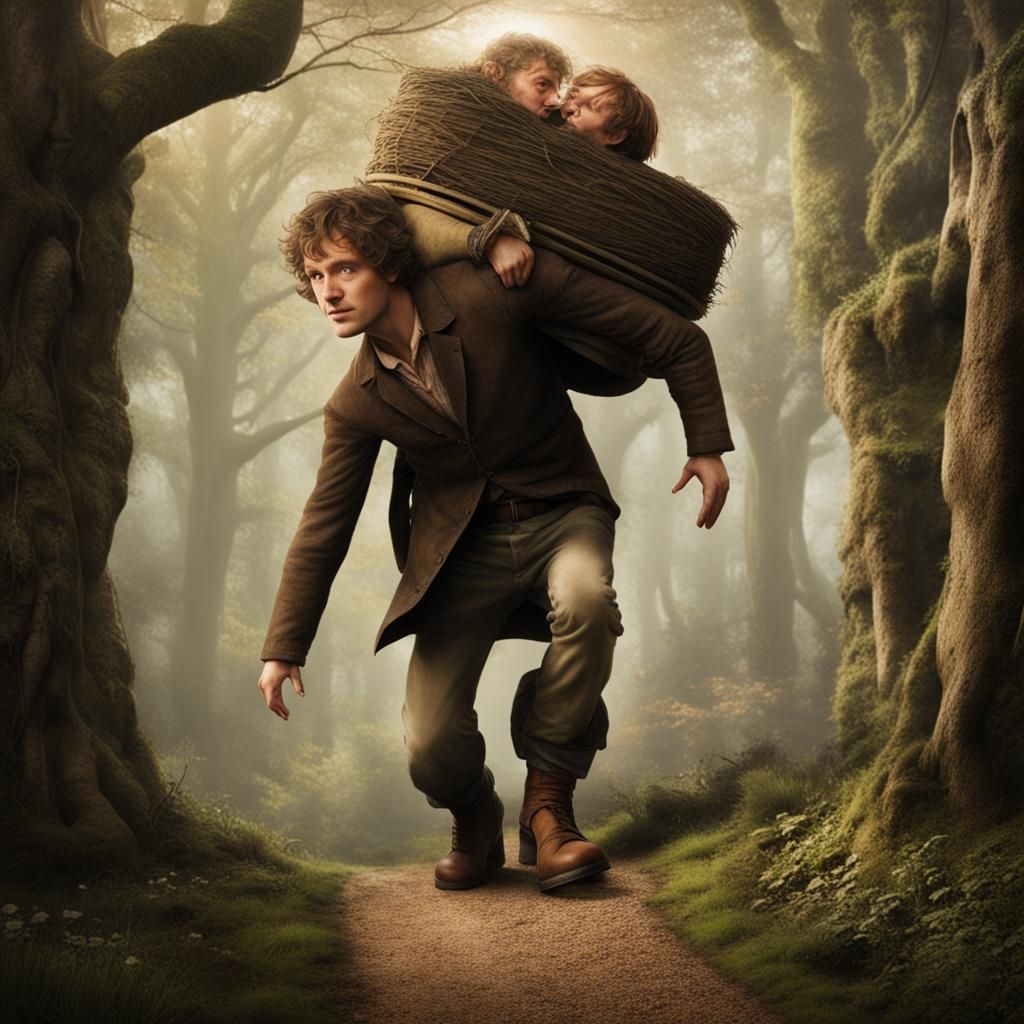 carrying 2 hobbits. - Figure Carrying Two Hobbits in Fantas...