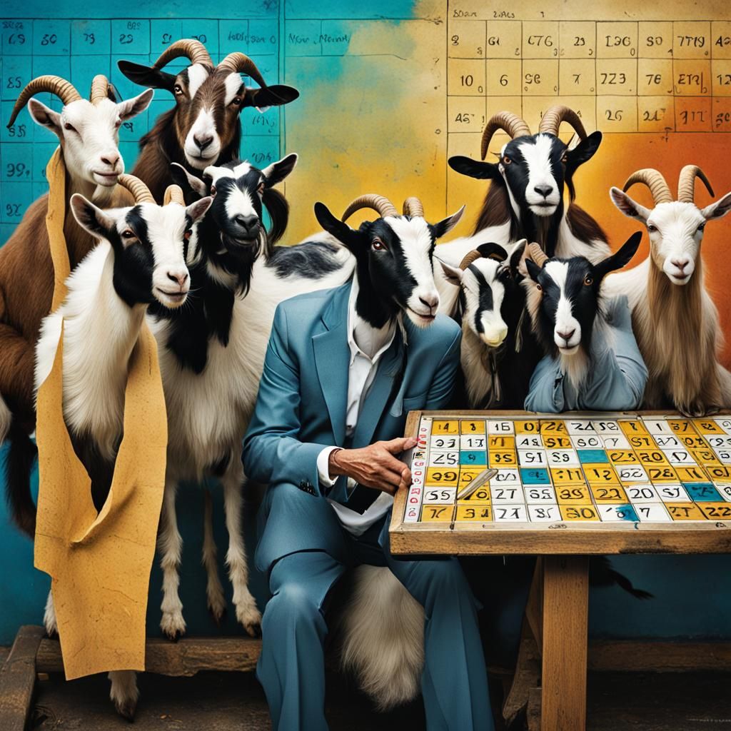 Goats playing bingo on Sunday after church. - AI Generated Artwork ...