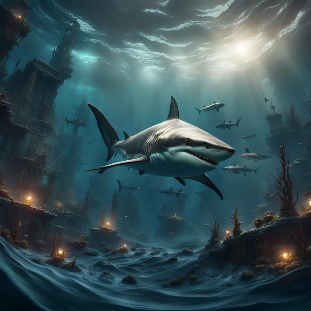 Sharks - AI Generated Artwork - NightCafe Creator